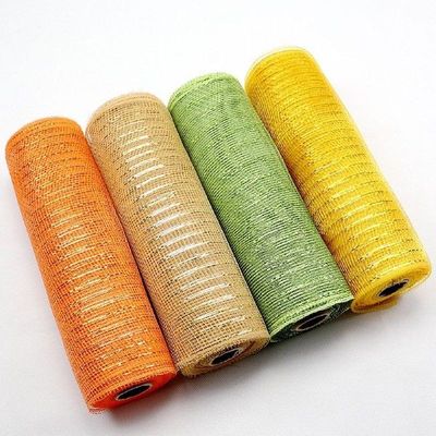 4x 10Yards Mesh Ribbon Metallic Foil for Wreath Art Crafts
