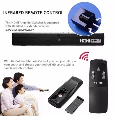 5 Ports 1080P HDMI 3D Switcher Selector HD Switching Splitte