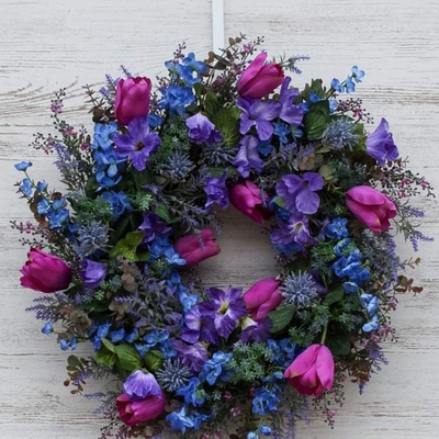 95AA 45cm Easter Spring Wreath Hanging Garland Decorative