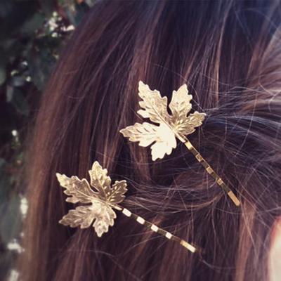 Leaf hair female maple leaf line edge clip hair accessory