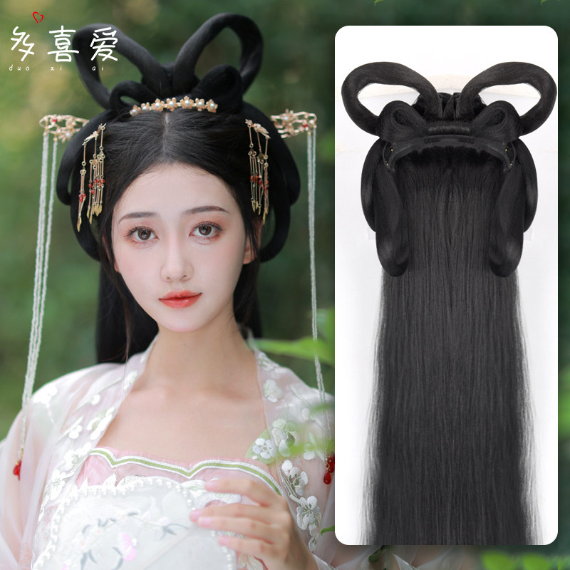 古装汉服假发包一体式懒人发箍全头套古风唐制造型盘发发髻垫发包
