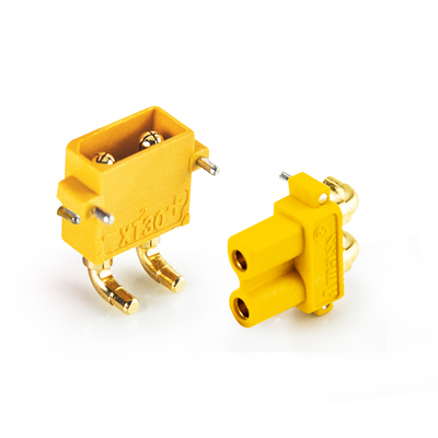 汇君 XT30PW插头 卧式电路板 2mm香蕉插头连接器铜镀金航模插头