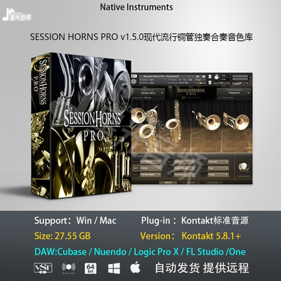Session Horns Pro现代流行铜管独奏合奏音色库音乐制作编曲音源