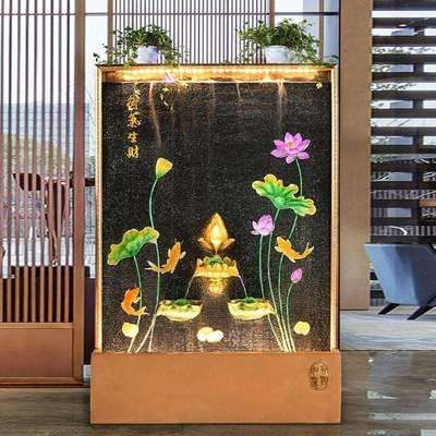 大型欧式水幕墙假山流水喷泉景观家居办公室内客厅招财加湿器摆件