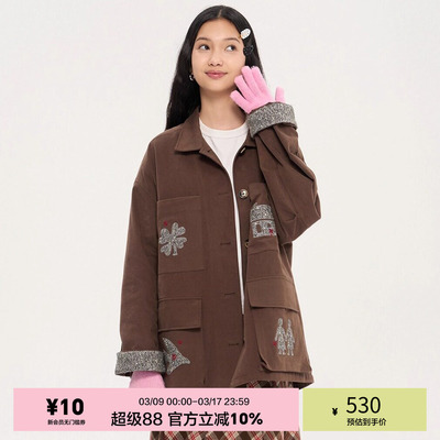 「heris」贴布绣夹棉巴恩外套