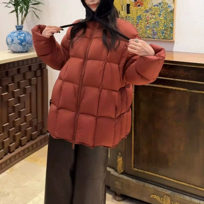 莓果欧货立领豆腐块保暖羽绒服外套8899