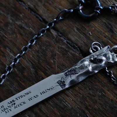 MOUNTMESU_SilverFlyTagPlateNecklace苍蝇&诗篇工匠先锋银饰项链