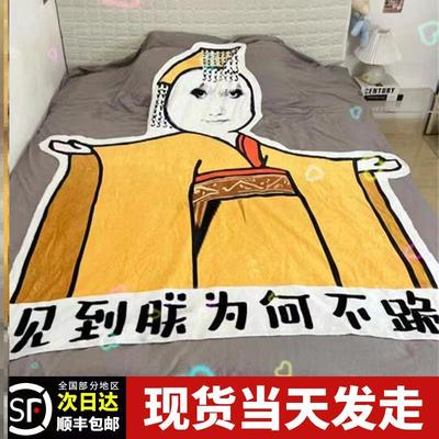 龙图毯子见到朕为何不跪毛毯空调毯搞怪龙玉涛表情包办公室夏凉被