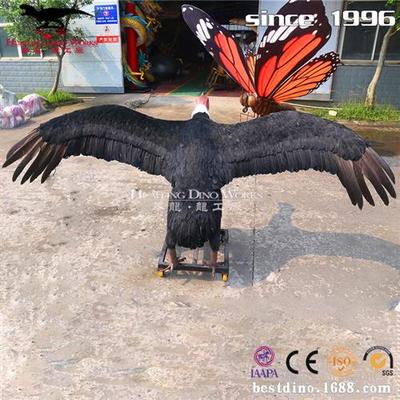 仿真动物模型仿真秃鹫机模鸟类模型自然博物馆展览参观拍照.