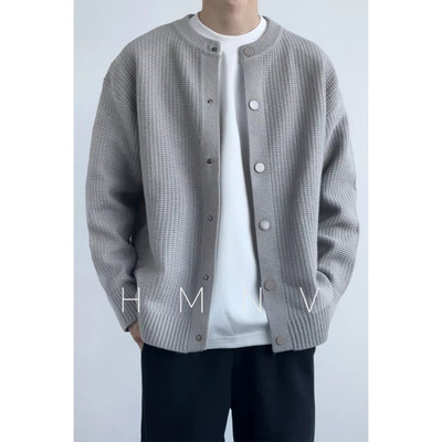 HMN Studio针织开衫毛衣男女外套秋冬休闲高级简约百搭衣服慵懒风