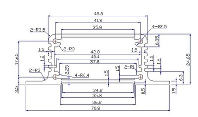 GPRS DTU、RTU铝外壳、以太网口、串口服务器外壳70.8×83×24.65