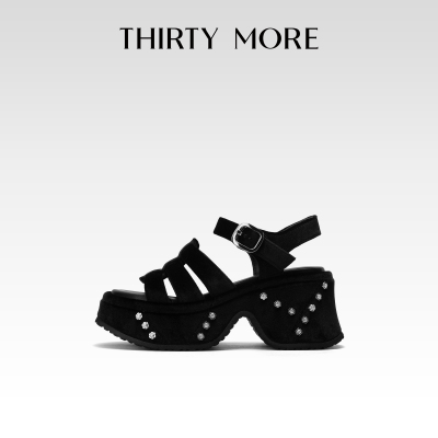 【蜜桃】Thirty More时装凉鞋女2026夏季新款小个子增高厚底凉鞋