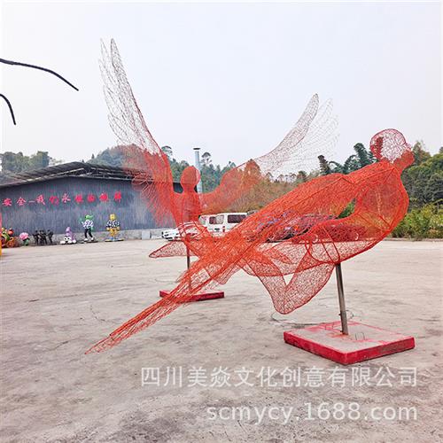 公司制作不锈钢丝编织人物雕塑装置艺术景观道具不锈钢锻造摆件