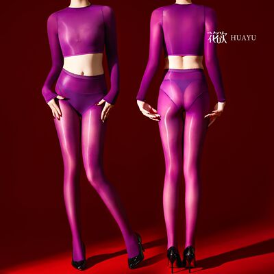 5D马油袜超薄油亮分体式连体衣丝滑性感短衣套装连裤丝袜上衣裤子