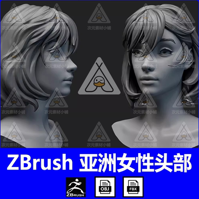 3D模型亚洲女性头部3D模型素材资源Fit Asian female Base mesh
