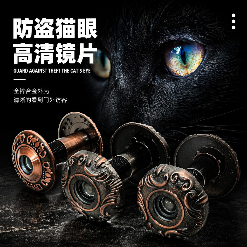 防盗门猫眼门镜家用监控摄像头门铃堵孔通用二合一防盗上入户大门