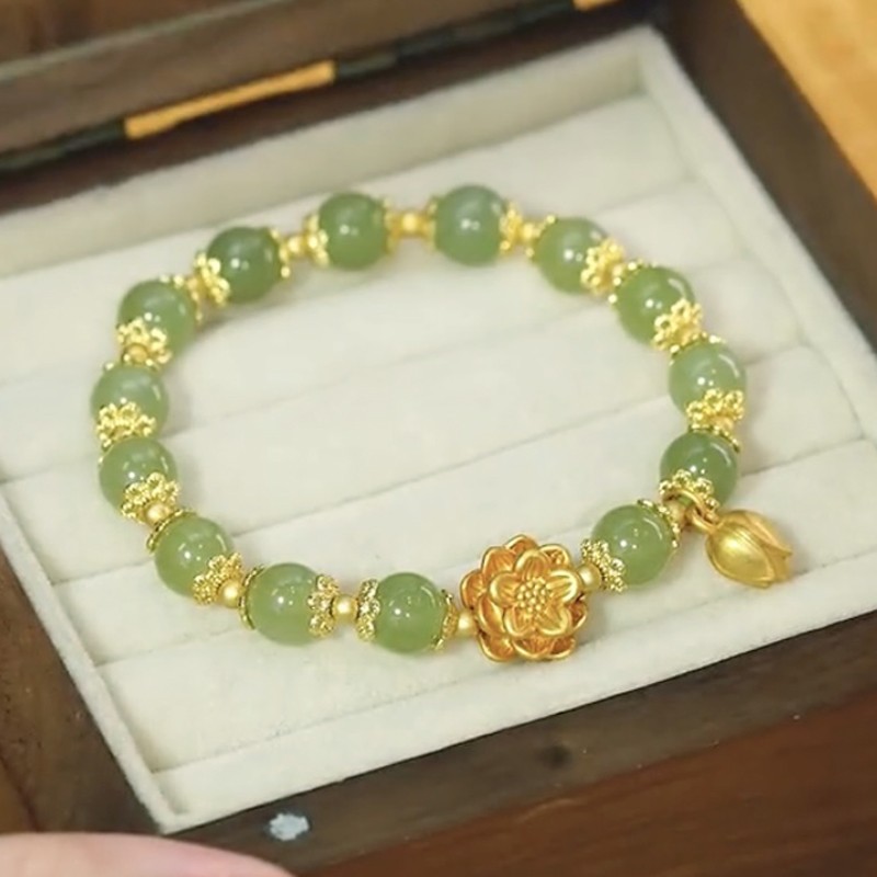 铜合金手链 串珠手链莲花手链新款火爆款莲子手串花朵时尚饰品