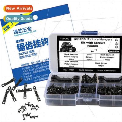300pcs-Black High Bow Double de Serrated Hooks wh Screws  Pi