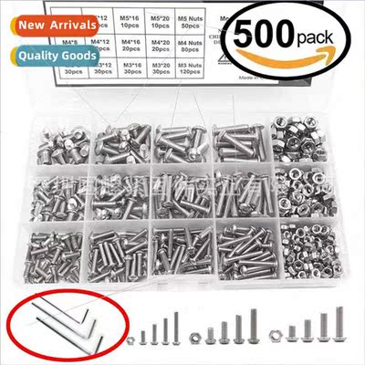 500pcs 304 round head hexagon socket head cap screws nuts se