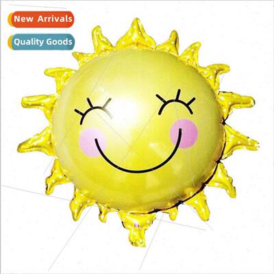 Cartoon smiley sunflower aluminum film balloon Children birt