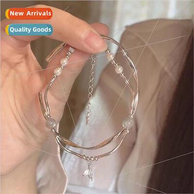 wear absolute son Pearl splicing fishtail pendant bracelet f