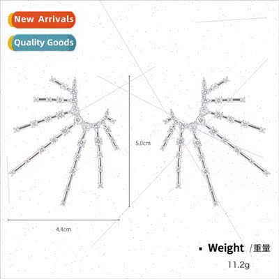 2023 S925 lver Pin C-ring Earrings Europe Zircon Earrings Tr