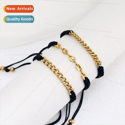 Europe new gold stainless steel keel chain hand-woven bracel