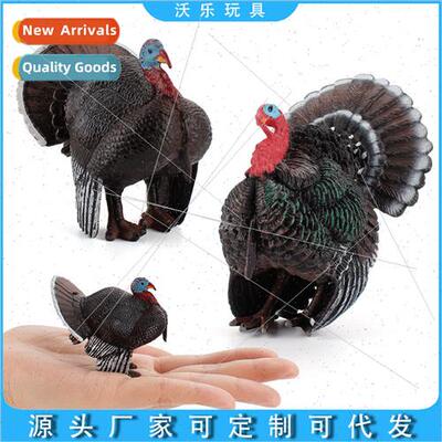New farm poultry animal model turkey rooster model solid sta