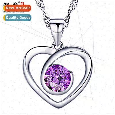 925 lver Pouring Love Necklace Women Heart Shaped Love Love