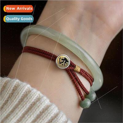 Benedictine Buddha button hand-woven men women red rope brac