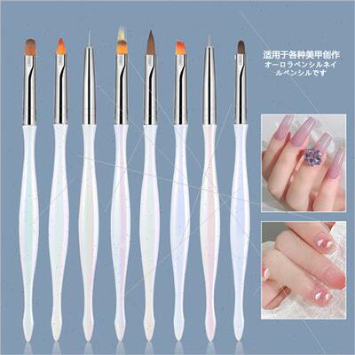 Nail art pen color drawing pen set 8 aurora ice translucent