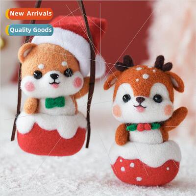 Wool felt poking prodding diy material package Christmas gif