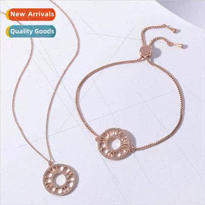 Copper plating wh zirconium necklace female Koreahundred wh