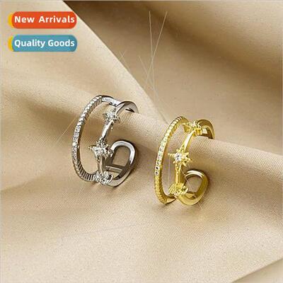 Star ring women fashion simple ins niche ring vintage delica