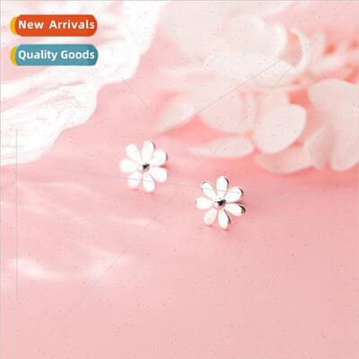 Small daisy earrings female simple foster ear holes creative