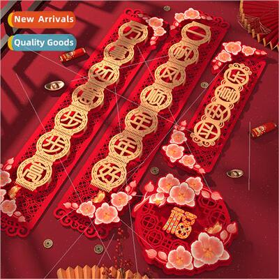 Decorations couplets tune door stickers velvet velvet large