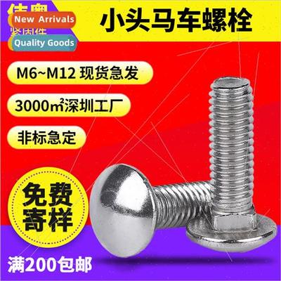 304 Small head carriage bolts GB12 half round head square ne