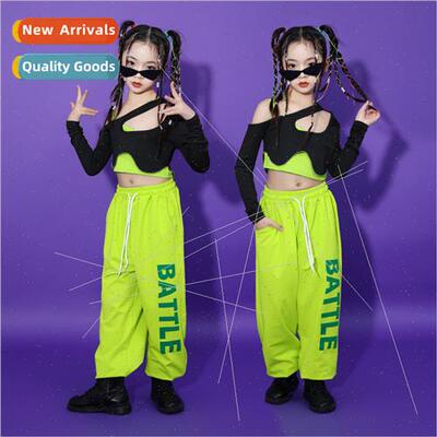 Childrens jazz dance drum permance clothes girls hip-hop set