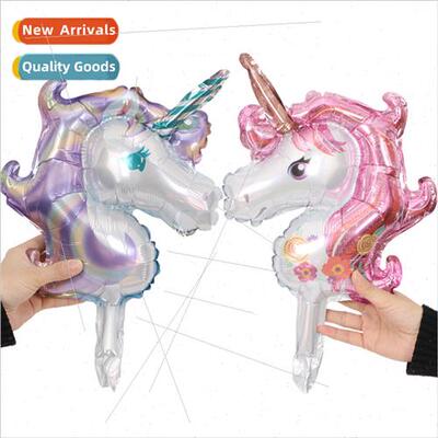 New mini unicorn horse aluminum film balloon Children birthd