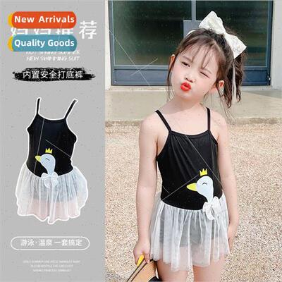 Girls swimsu children 2023 new cartoon princess Fan girls in