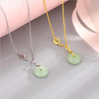 Inving wealth good tune jade collarbone chain exquise retro