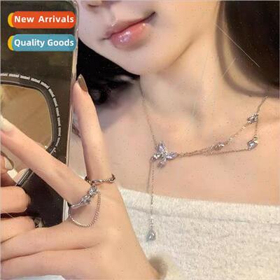 Fairy water drop butterfly necklace girlfriends birthday gif