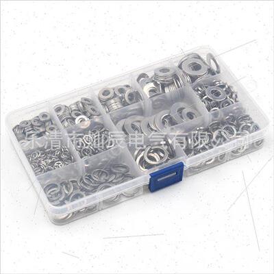 800pcs Boxed 304 Washers Spring Flat Washers Assortment Set