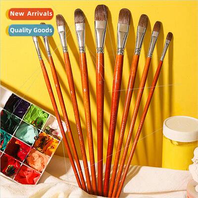 6pcs Wolf Hair Watercolor Brushes Art Paint Brushes Acrylic