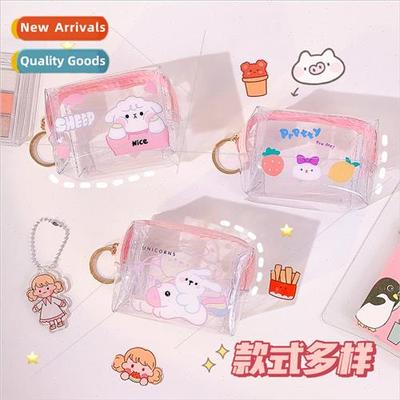 Cartoon coin purse ins coin organizer bag transparent waterp