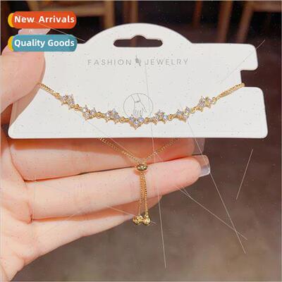 che Exquise Premium mple Zirconia Love Heart Pull-Out Bracel