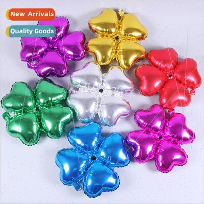 Four-leaf clover heart-shaped arch aluminum film balloon car