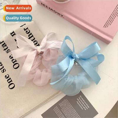 Pearl Bow Large Intestine Hair Circle HeadbKorea Rubber BHea