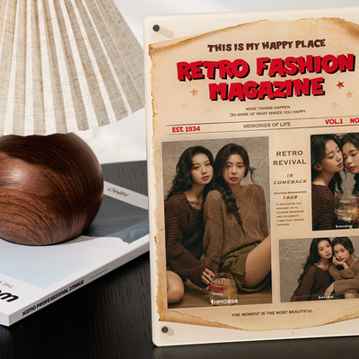 himore海马体相框复古照片墙画框