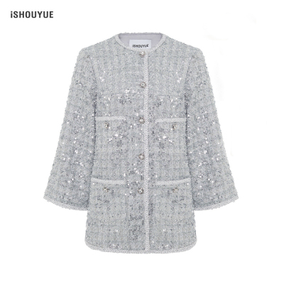 iSHOUYUE小香风中长款外套